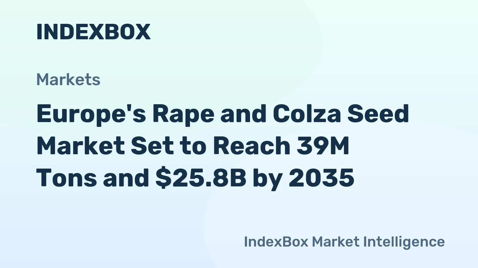 Europe's Rape and Colza Seed Market Set to Reach 39M Tons and $25.8B by 2035