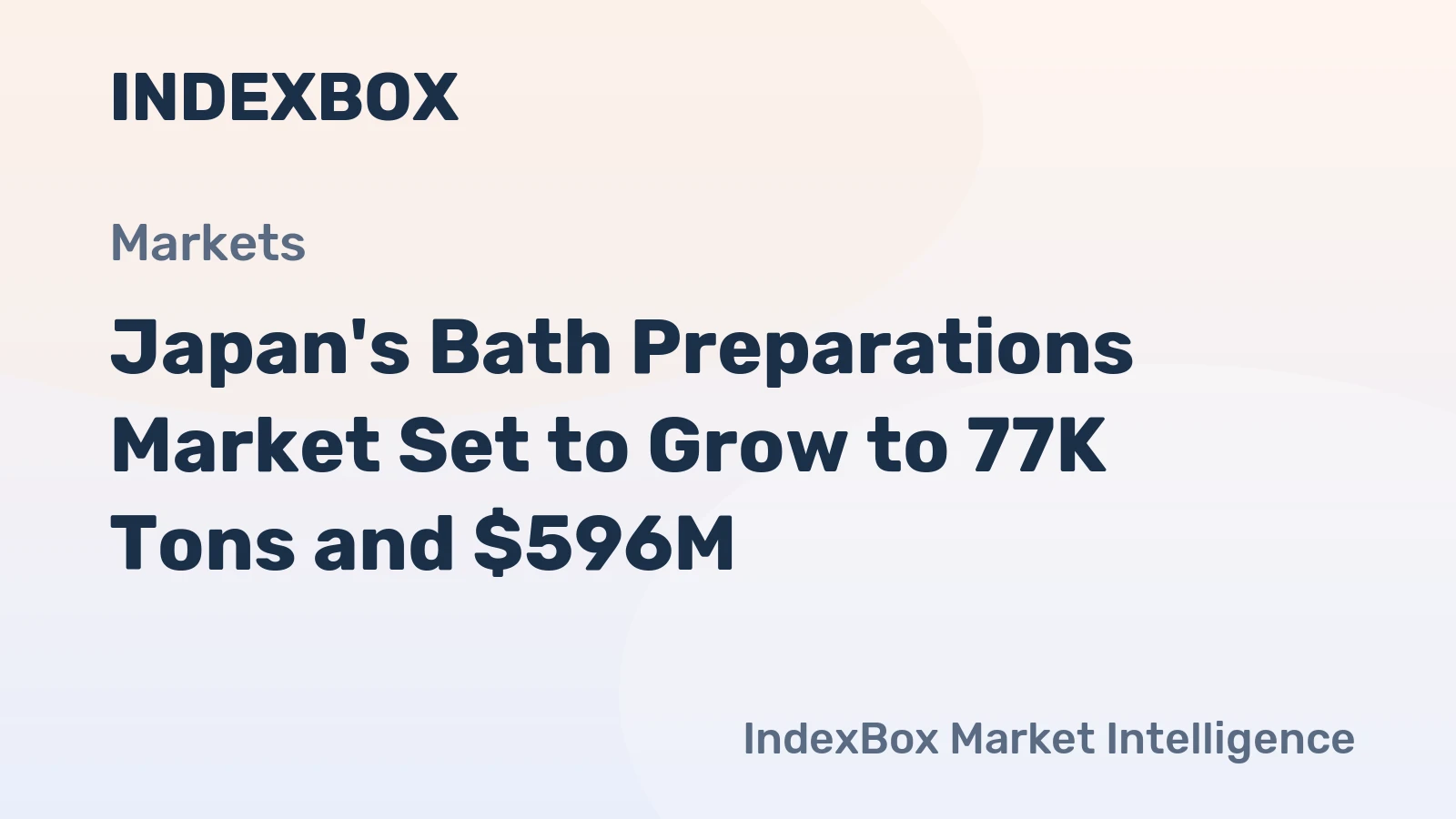 Japan's Bath Preparations Market Set to Grow to 77K Tons and $596M