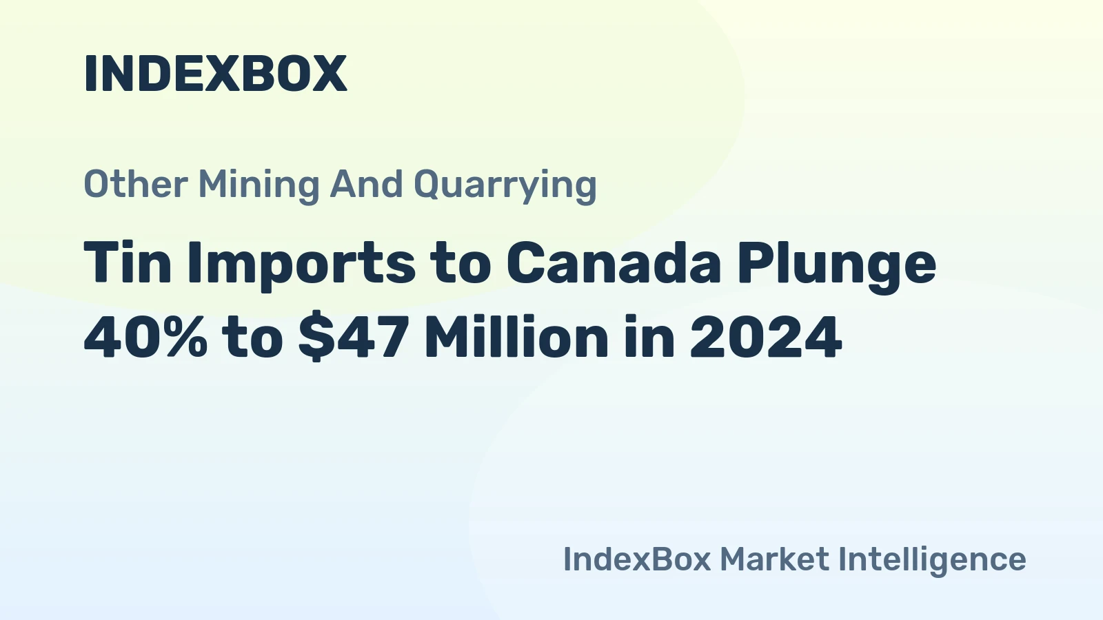 Tin Imports to Canada Plunge 40% to $47 Million in 2024