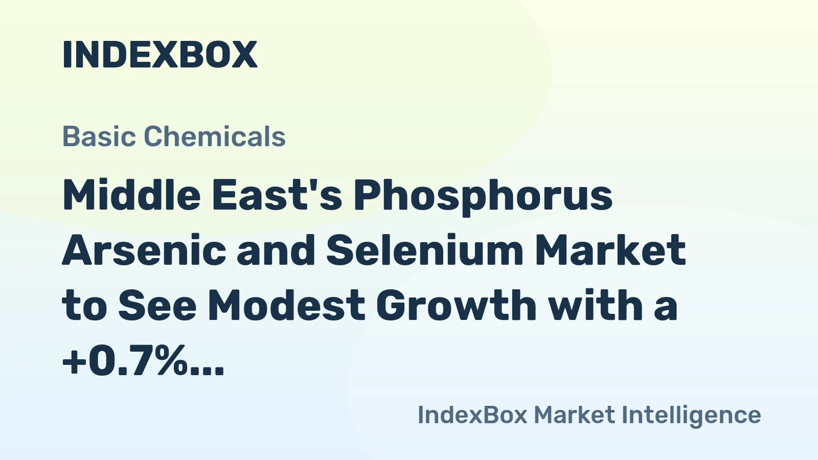 Middle East's Phosphorus Arsenic and Selenium Market to See Modest Growth with a +0.7% CAGR