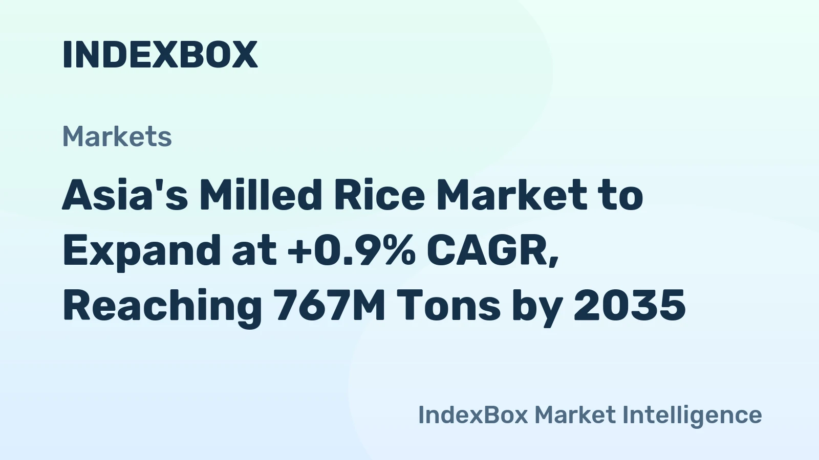 Asia's Milled Rice Market to Expand at +0.9% CAGR, Reaching 767M Tons by 2035