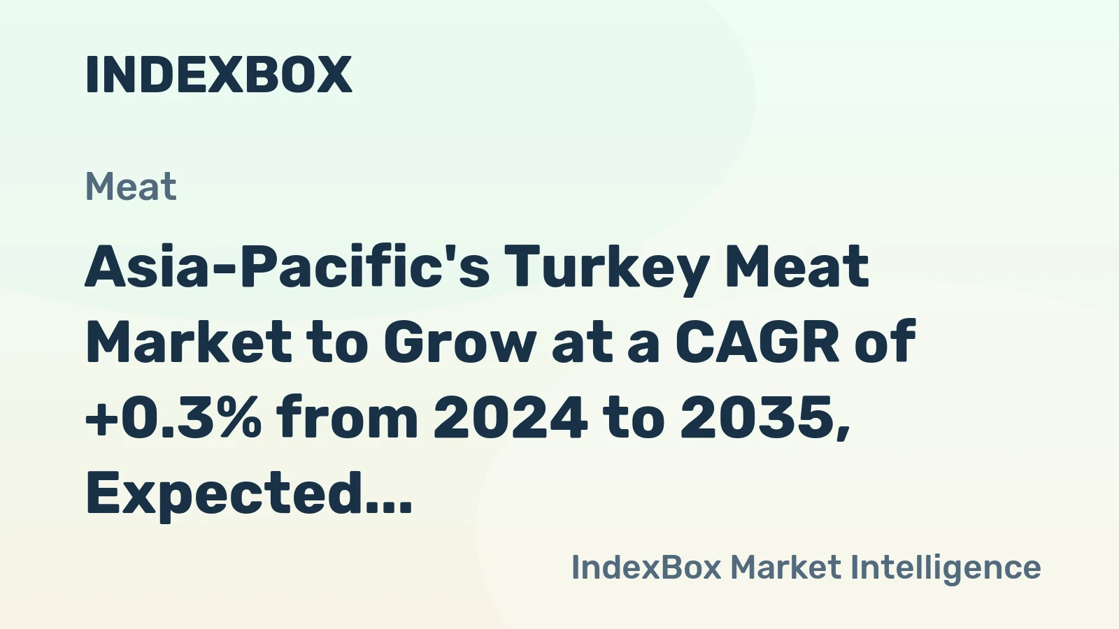 Asia-Pacific's Turkey Meat Market to Grow at a CAGR of +0.3% from 2024 to 2035, Expected to Reach 2.4M Tons