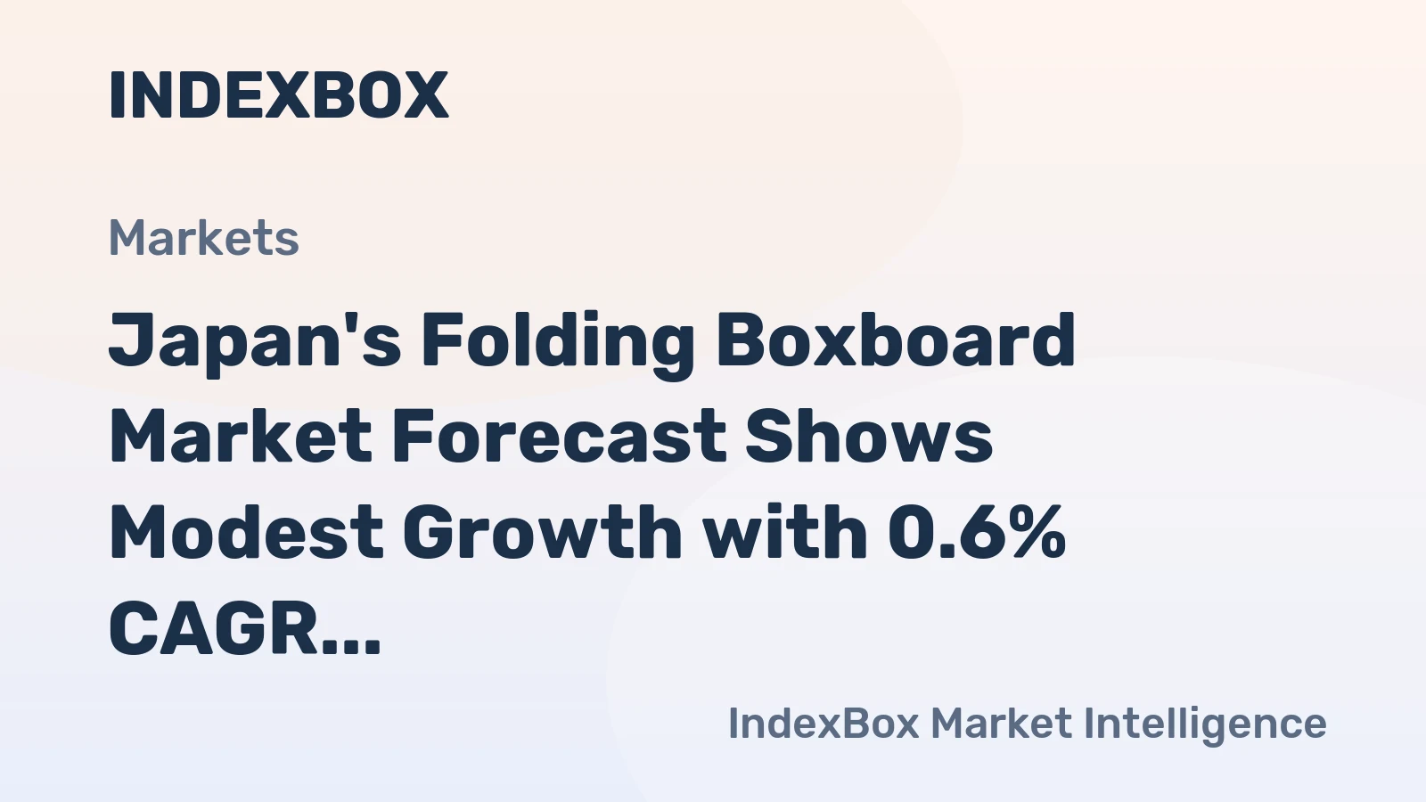 Japan's Folding Boxboard Market Forecast Shows Modest Growth with 0.6% CAGR Through 2035