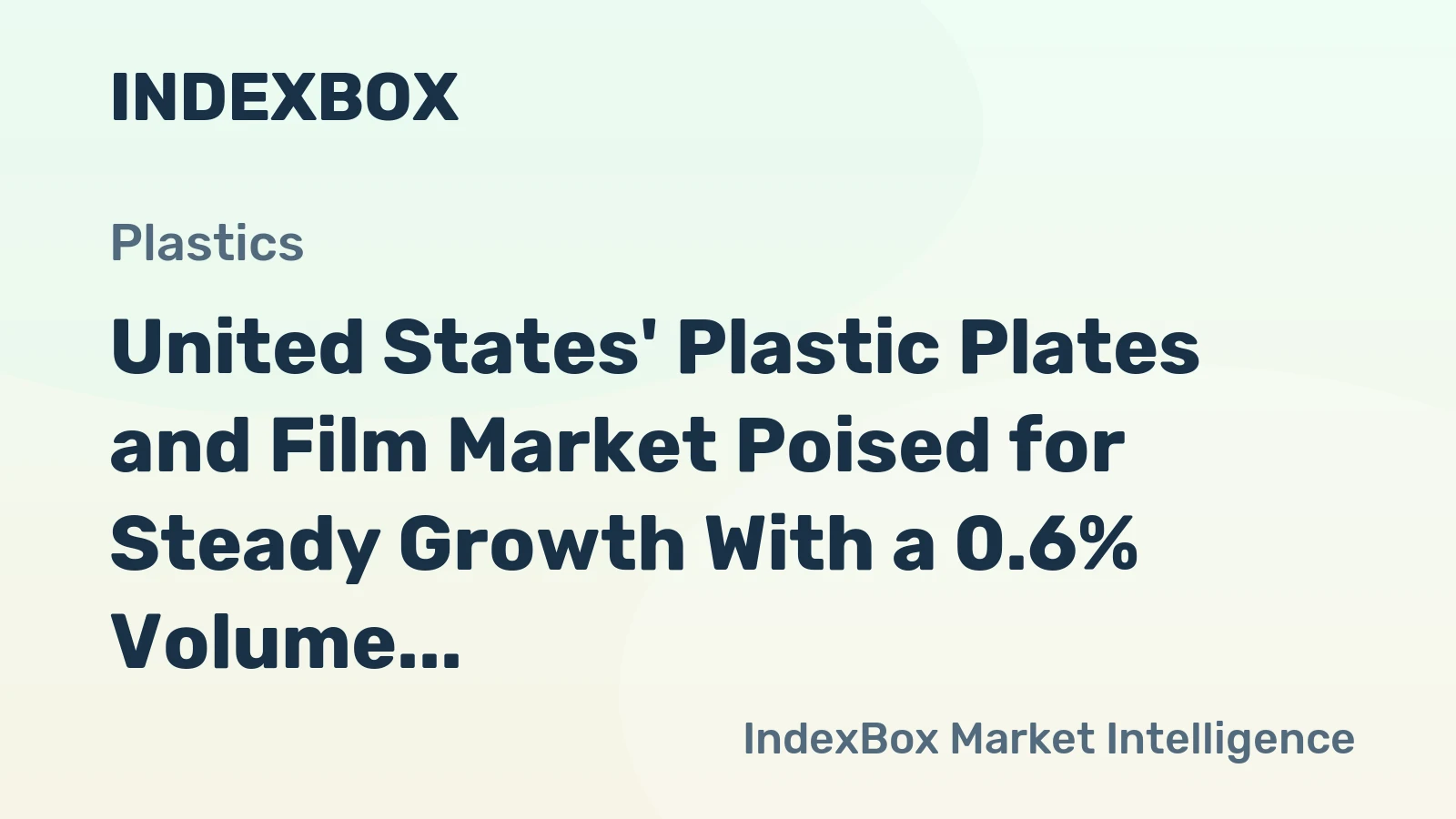 United States' Plastic Plates and Film Market Poised for Steady Growth With a 0.6% Volume CAGR Through 2035