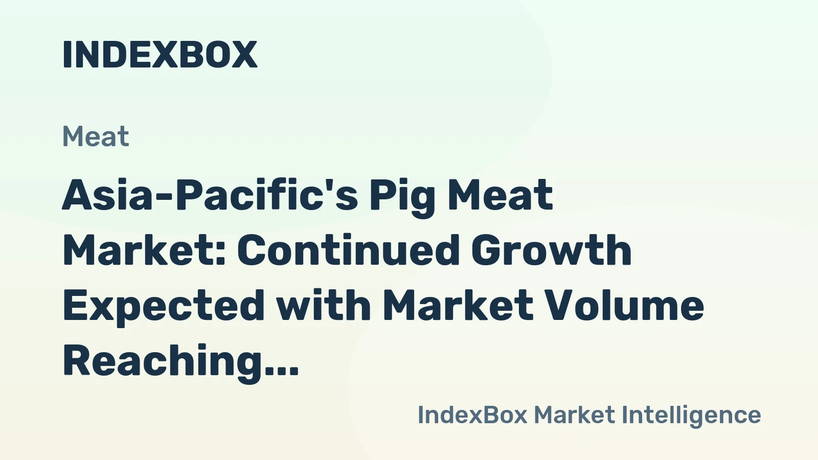 Asia-Pacific's Pig Meat Market: Continued Growth Expected with Market Volume Reaching 13M Tons and Market Value of $44.6B by 2035