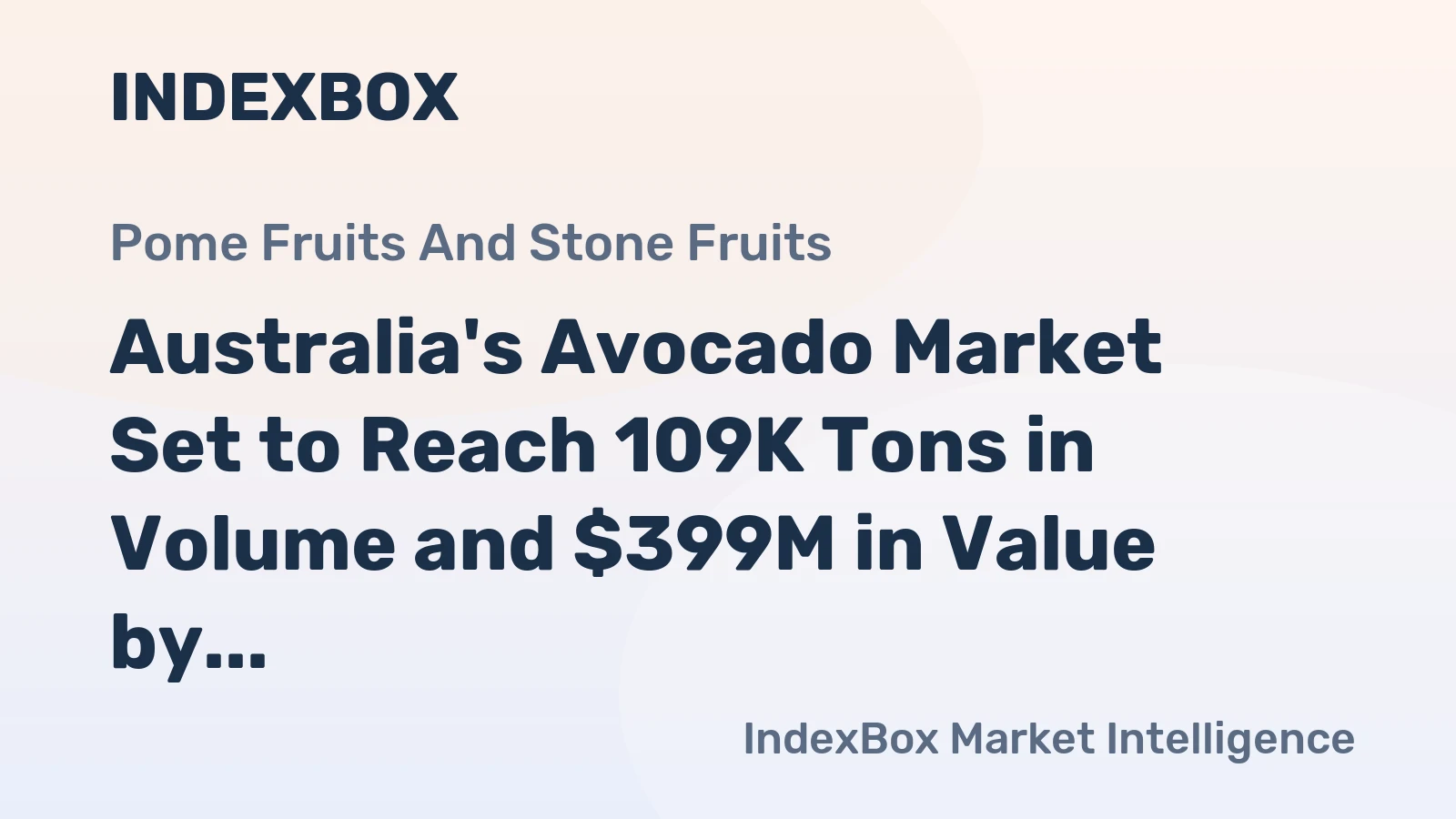 Australia's Avocado Market Set to Reach 109K Tons in Volume and $399M in Value by 2035