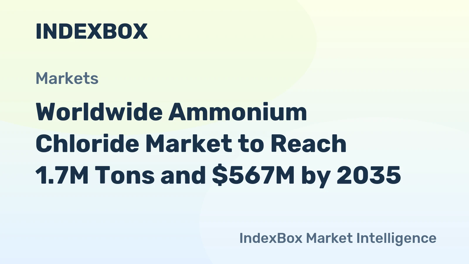 Worldwide Ammonium Chloride Market to Reach 1.7M Tons and $567M by 2035