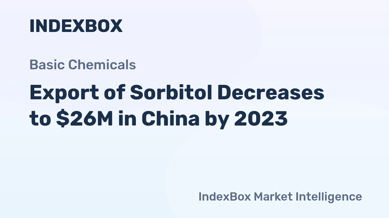 Export of Sorbitol Decreases to $26M in China by 2023