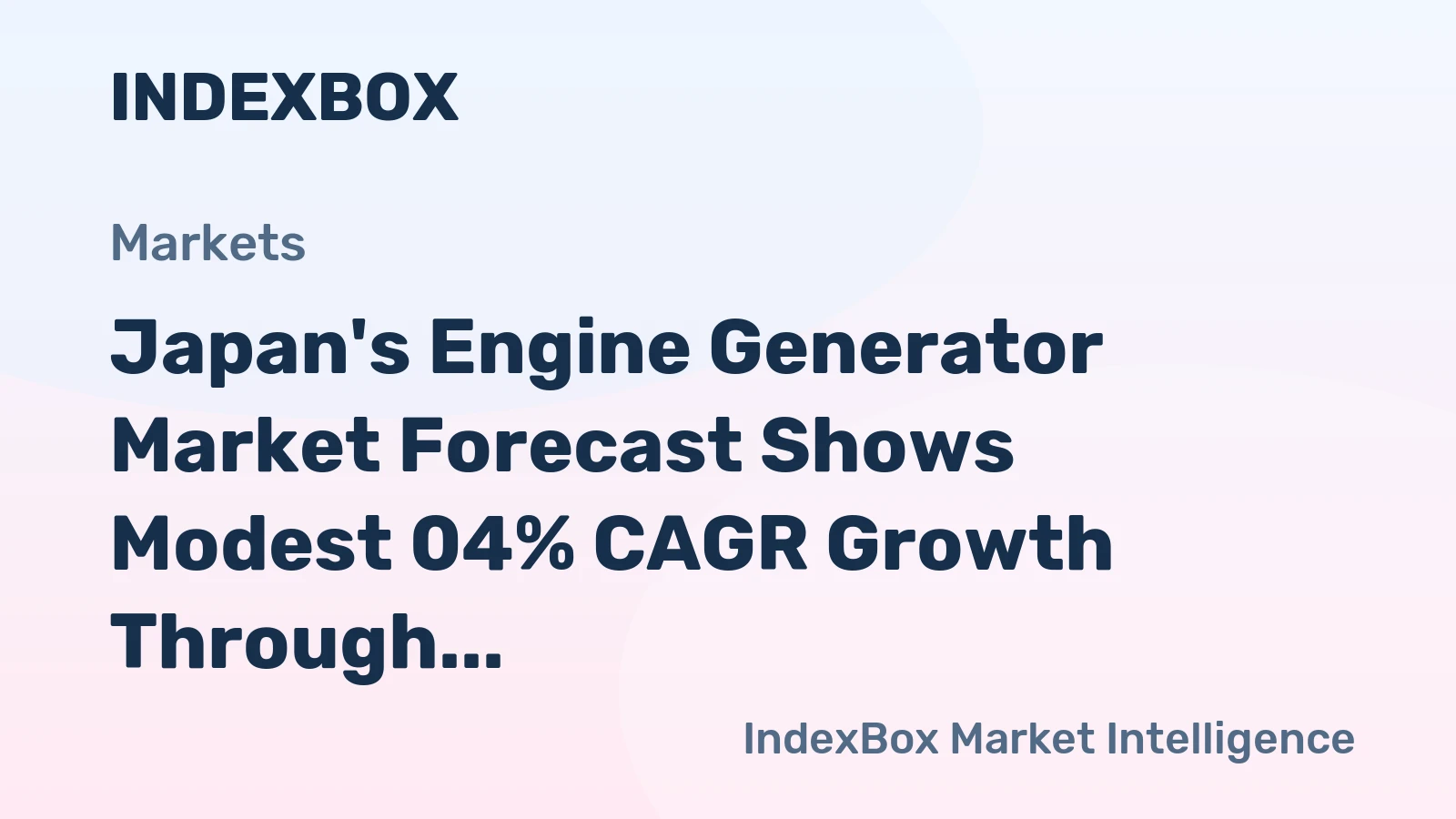 Japan's Engine Generator Market Forecast Shows Modest 04% CAGR Growth Through 2035