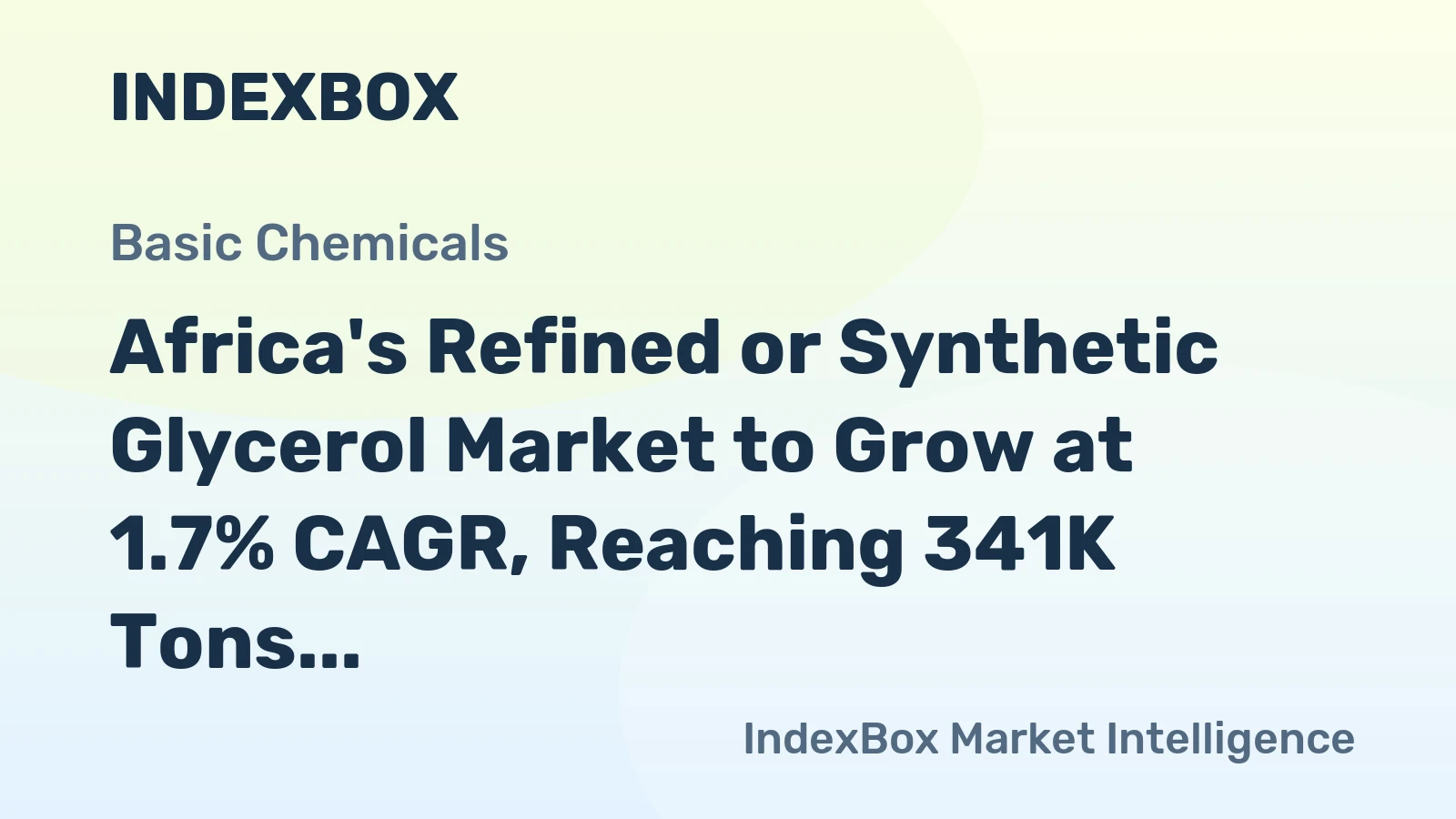 Africa's Refined or Synthetic Glycerol Market to Grow at 1.7% CAGR, Reaching 341K Tons by 2035