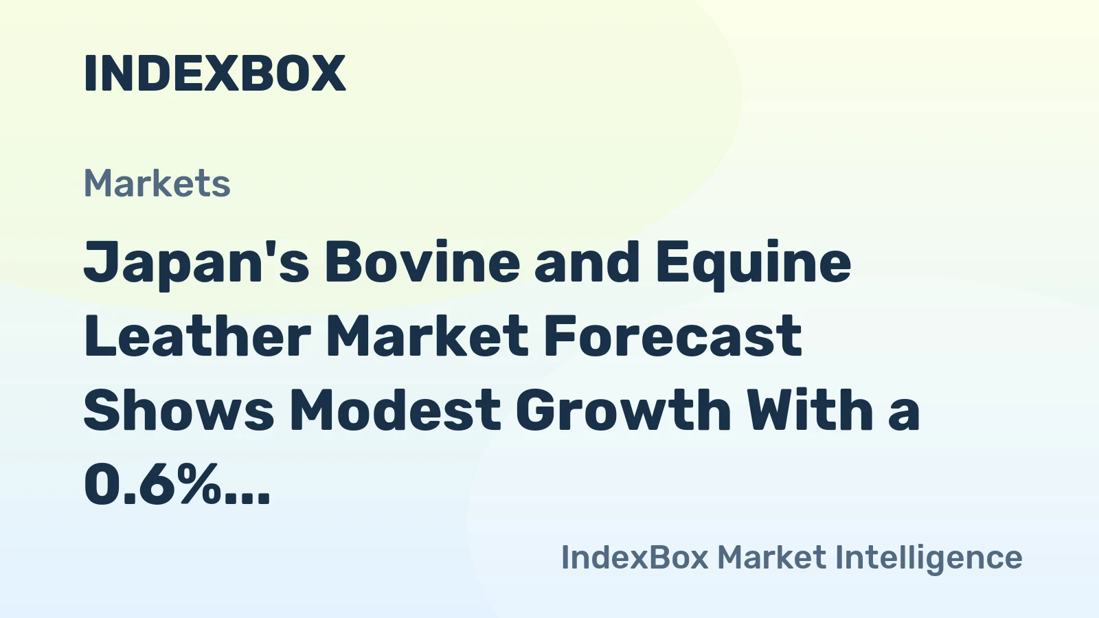 Japan's Bovine and Equine Leather Market Forecast Shows Modest Growth With a 0.6% CAGR in Value