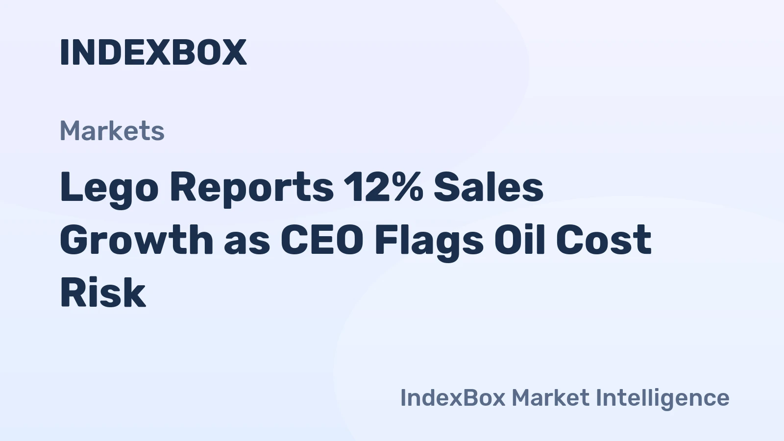 Lego Reports 12% Sales Growth as CEO Flags Oil Cost Risk