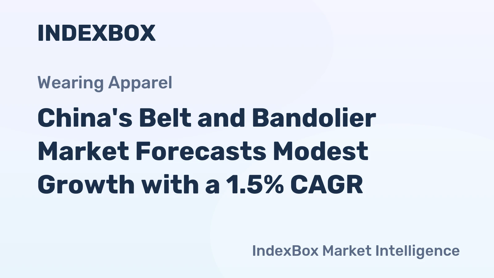 China's Belt and Bandolier Market Forecasts Modest Growth with a 1.5% CAGR