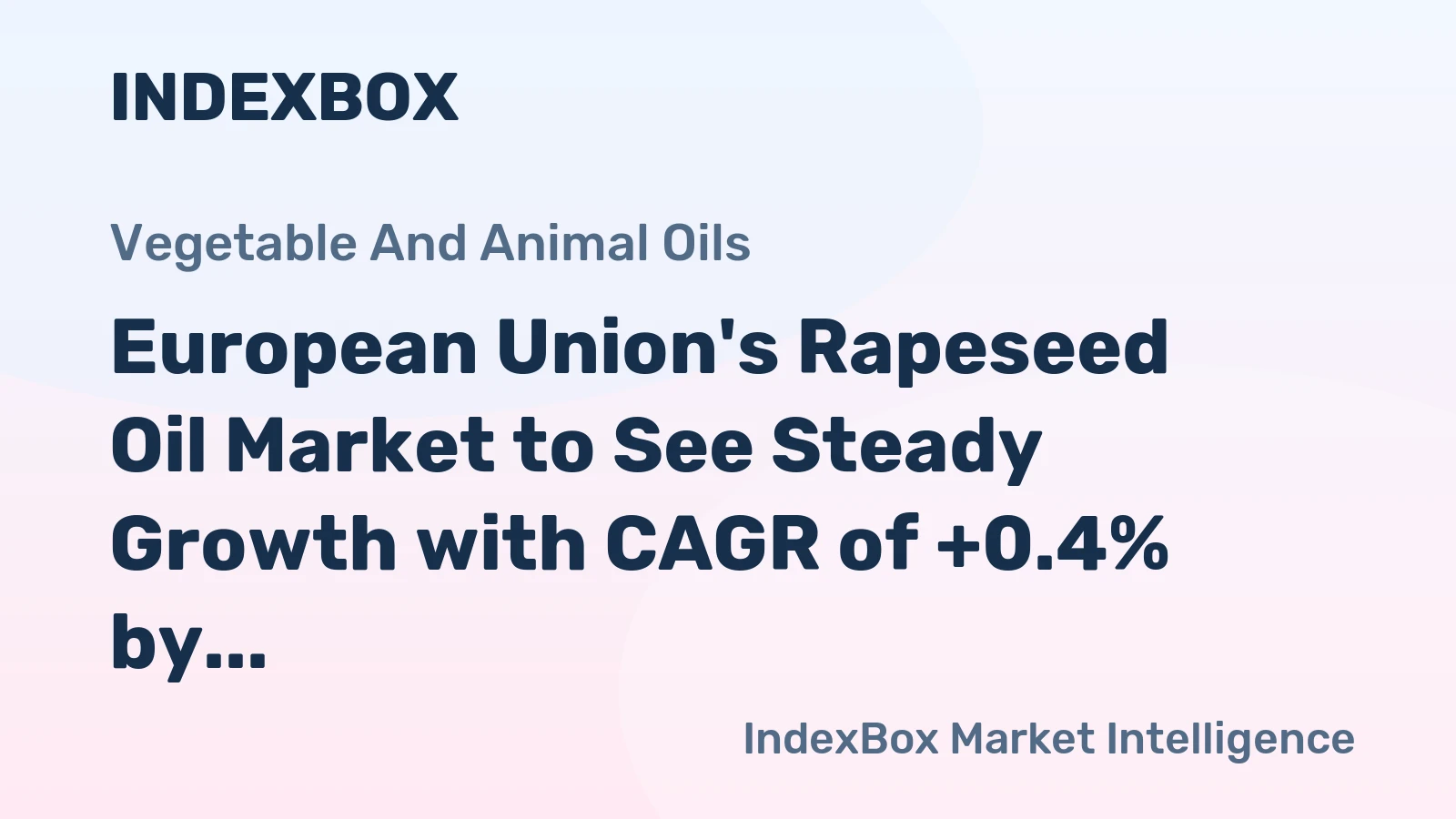 European Union's Rapeseed Oil Market to See Steady Growth with CAGR of +0.4% by 2035, reaching $14.1B in Value