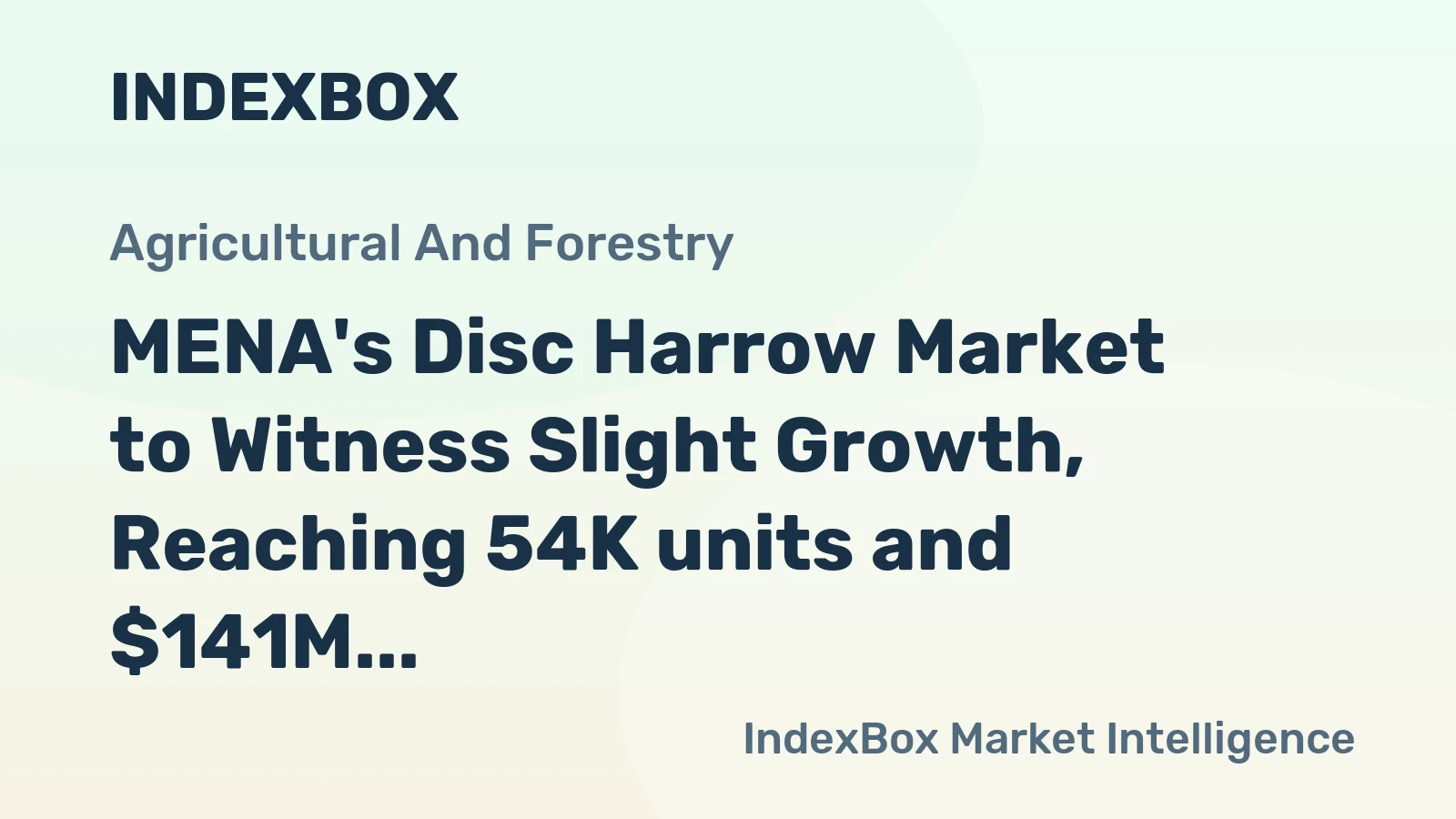 MENA's Disc Harrow Market to Witness Slight Growth, Reaching 54K units and $141M by 2035