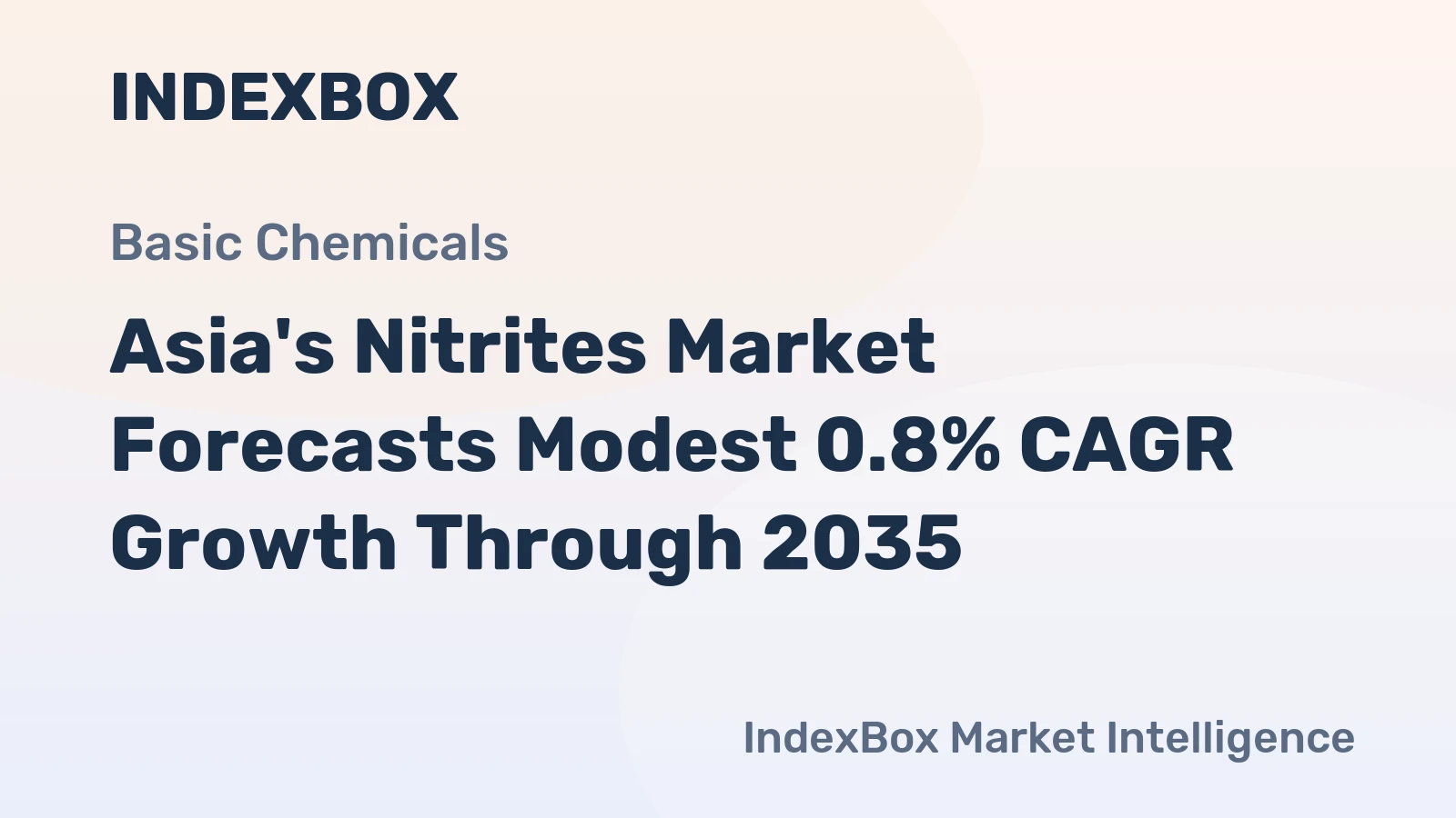 Asia's Nitrites Market Forecasts Modest 0.8% CAGR Growth Through 2035