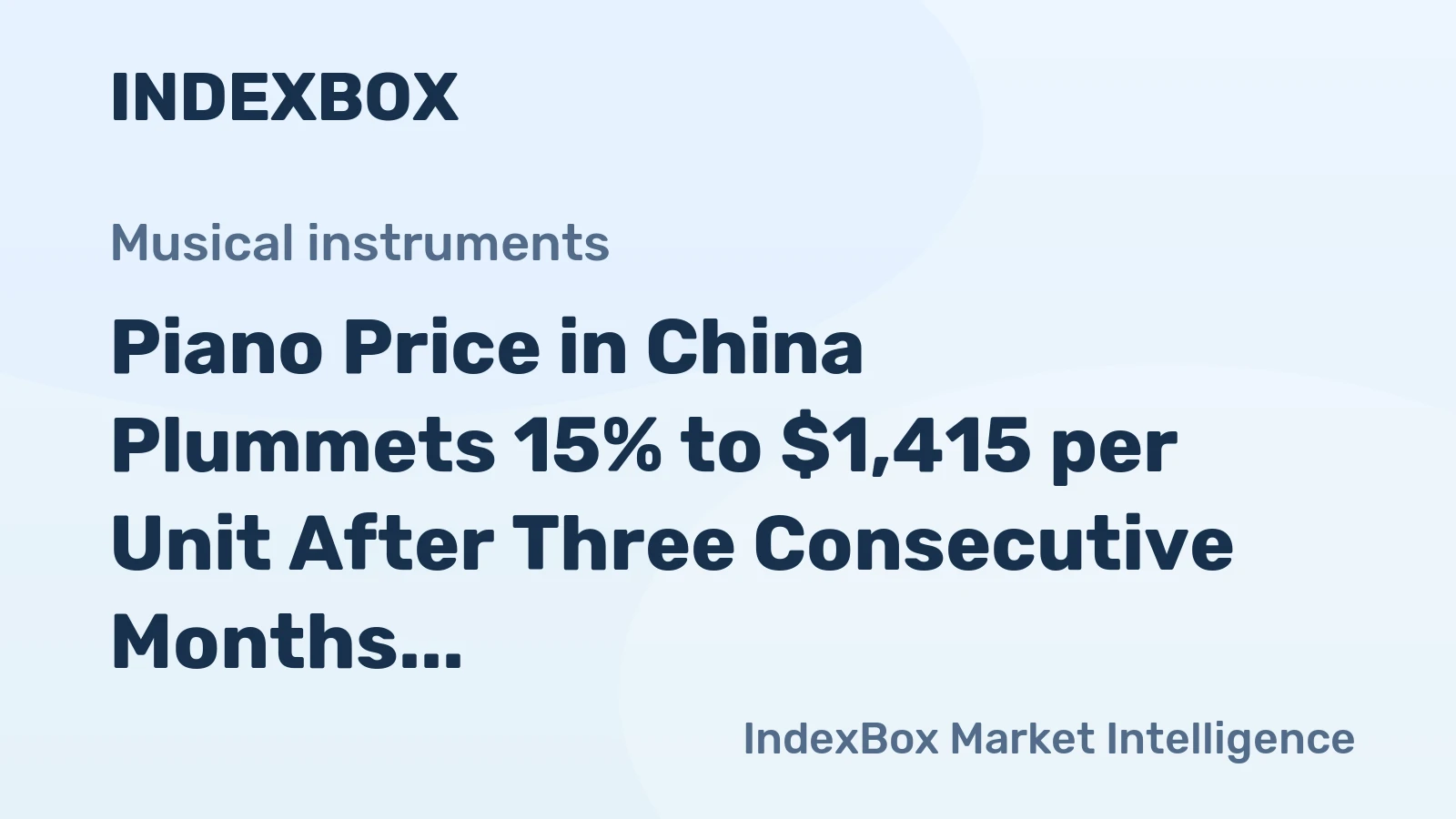 Piano Price in China Plummets 15% to $1,415 per Unit After Three Consecutive Months of Decline