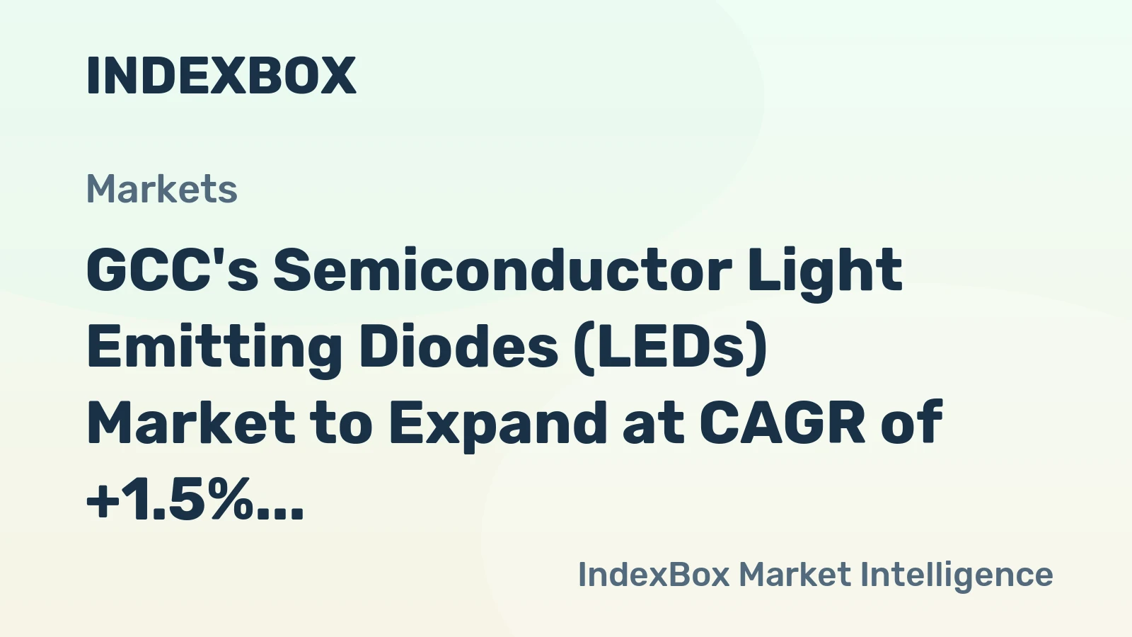 GCC's Semiconductor Light Emitting Diodes (LEDs) Market to Expand at CAGR of +1.5% Through 2035