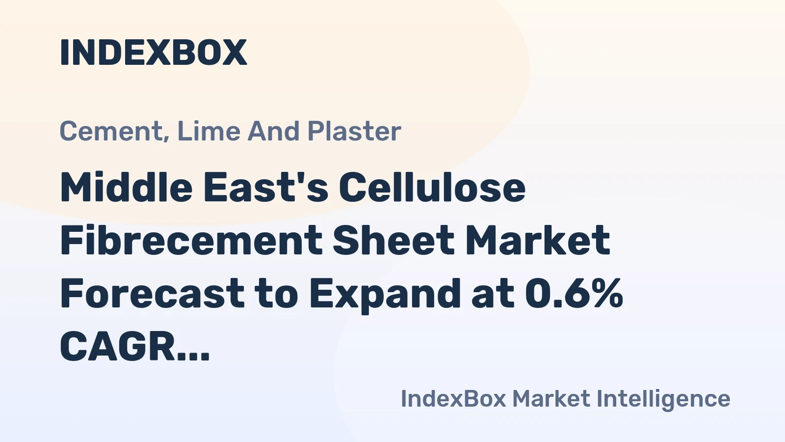 Middle East's Cellulose Fibrecement Sheet Market Forecast to Expand at 0.6% CAGR Through 2035