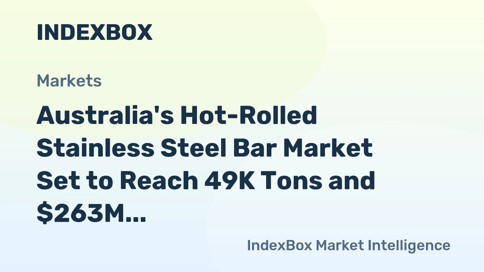 Australia's Hot-Rolled Stainless Steel Bar Market Set to Reach 49K Tons and $263M by 2035