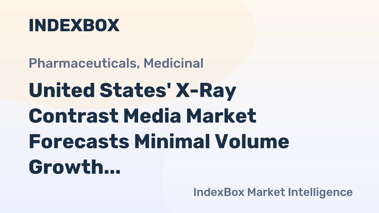 United States' X-Ray Contrast Media Market Forecasts Minimal Volume Growth at 0.1% CAGR Through 2035