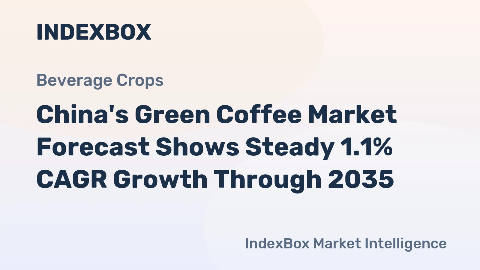 China's Green Coffee Market Forecast Shows Steady 1.1% CAGR Growth Through 2035