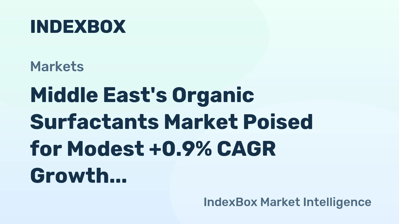 Middle East's Organic Surfactants Market Poised for Modest +0.9% CAGR Growth Through 2035