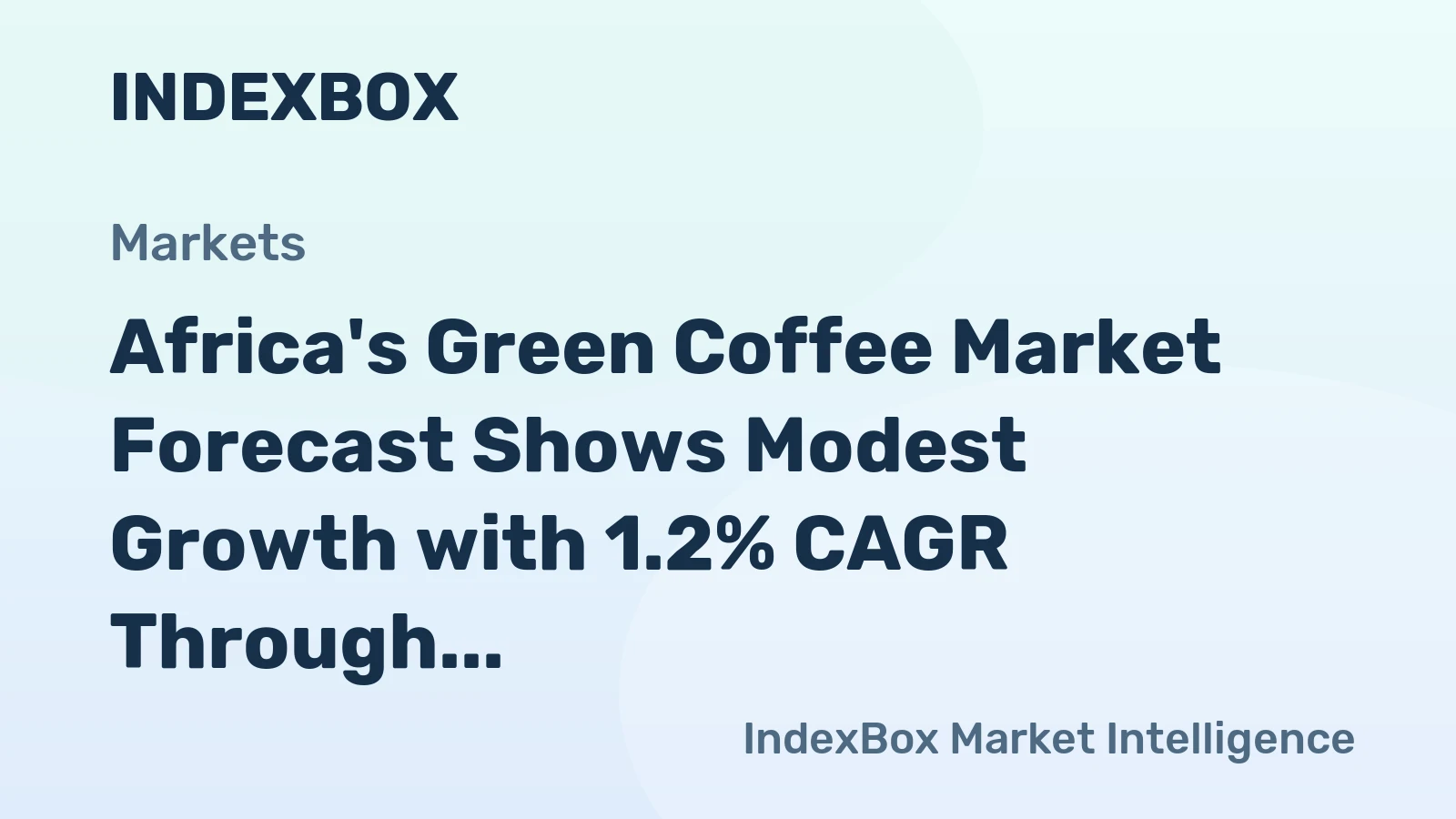 Africa's Green Coffee Market Forecast Shows Modest Growth with 1.2% CAGR Through 2035