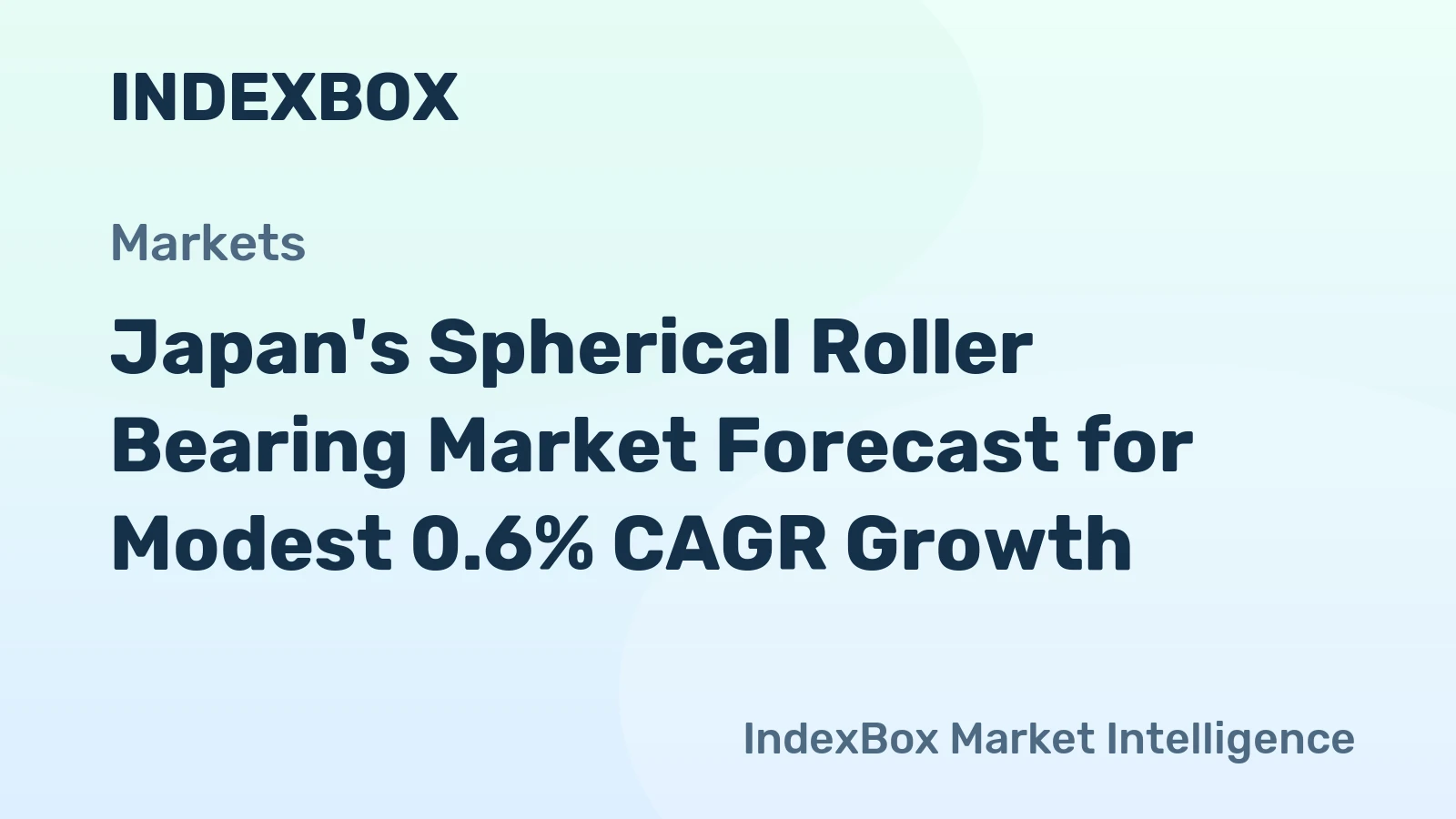 Japan's Spherical Roller Bearing Market Forecast for Modest 0.6% CAGR Growth