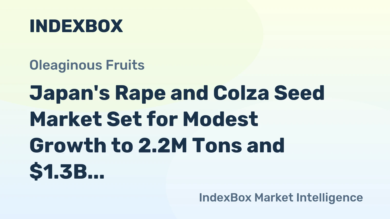 Japan's Rape and Colza Seed Market Set for Modest Growth to 2.2M Tons and $1.3B Value