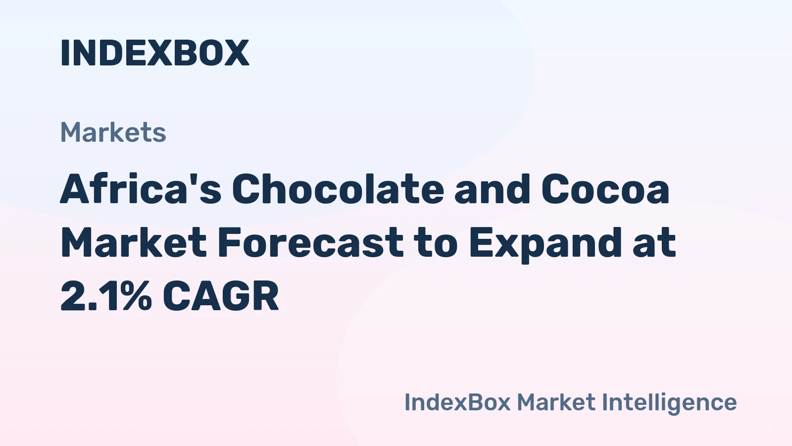 Africa's Chocolate and Cocoa Market Forecast to Expand at 2.1% CAGR