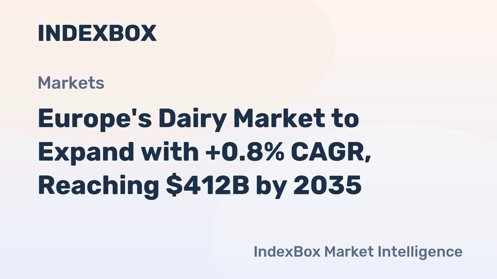 Europe's Dairy Market to Expand with +0.8% CAGR, Reaching $412B by 2035