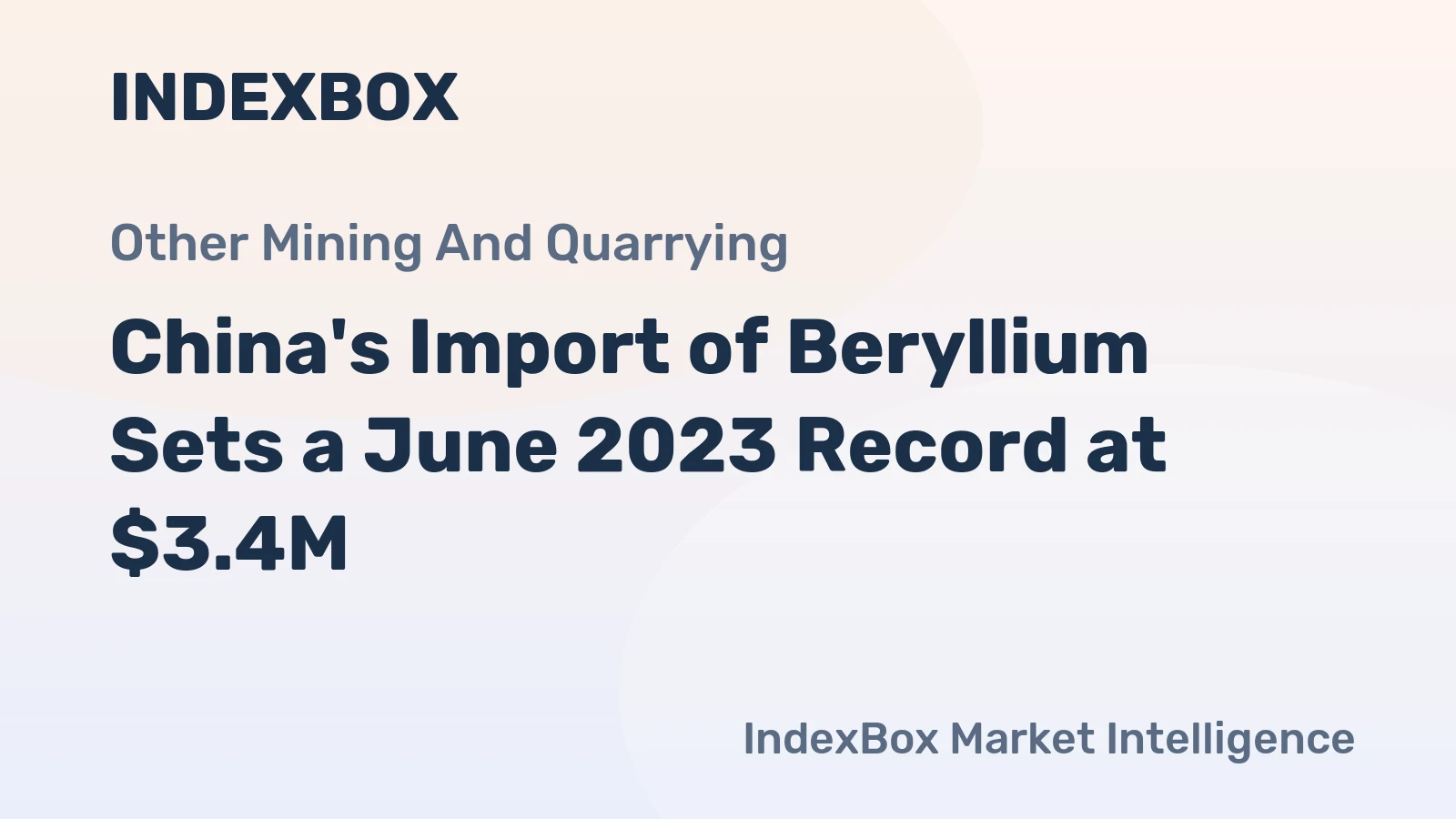 China's Import of Beryllium Sets a June 2023 Record at $3.4M