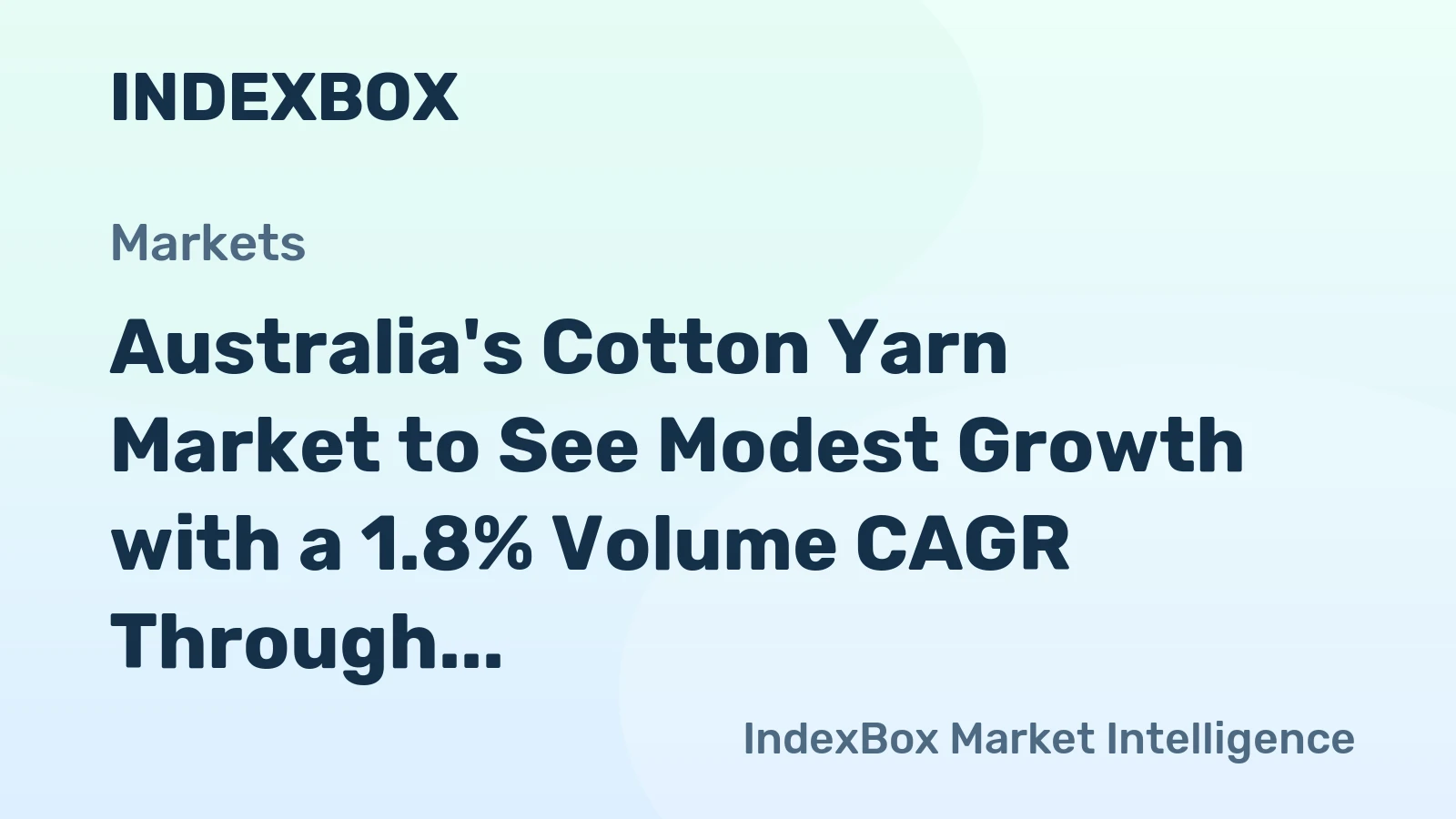 Australia's Cotton Yarn Market to See Modest Growth with a 1.8% Volume CAGR Through 2035