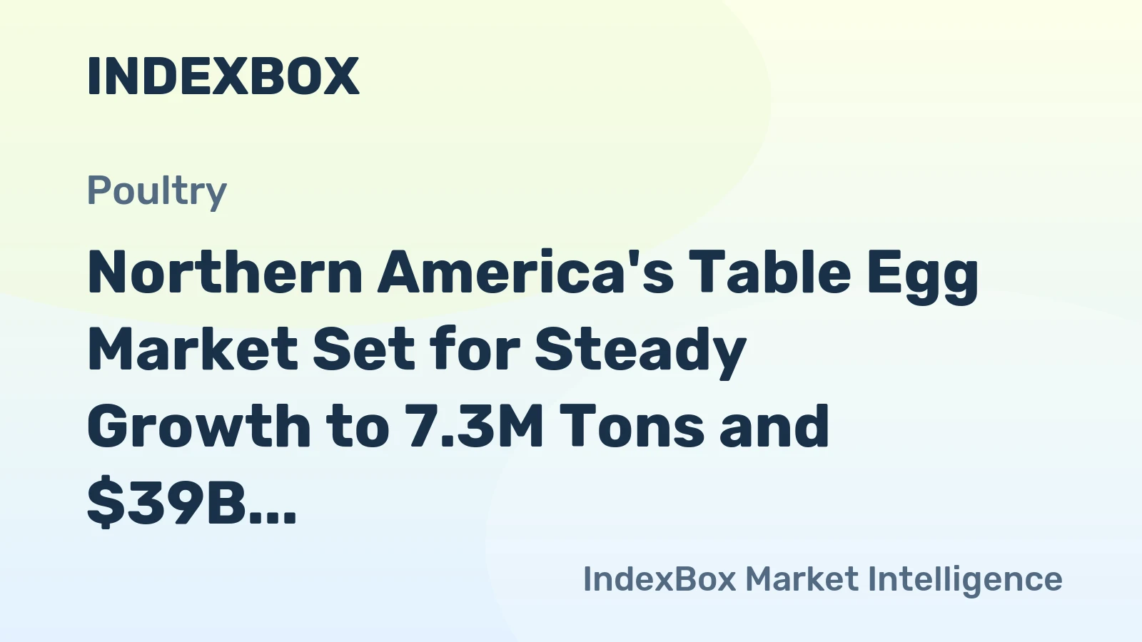 Northern America's Table Egg Market Set for Steady Growth to 7.3M Tons and $39B by 2035