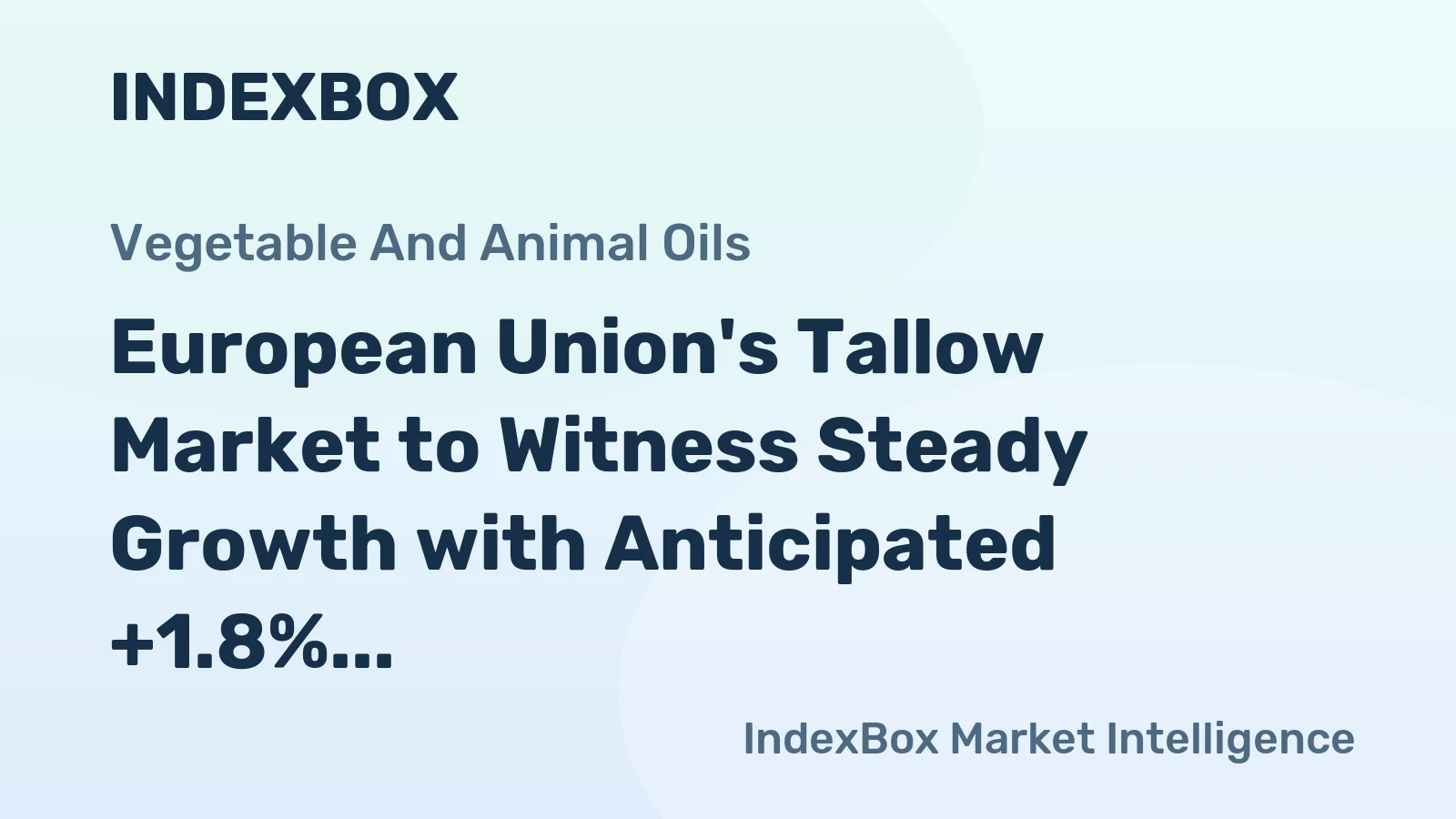 European Union's Tallow Market to Witness Steady Growth with Anticipated +1.8% CAGR from 2024 to 2035
