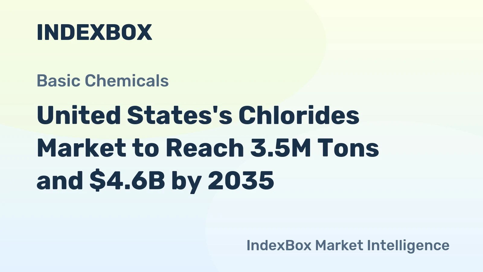 United States's Chlorides Market to Reach 3.5M Tons and $4.6B by 2035