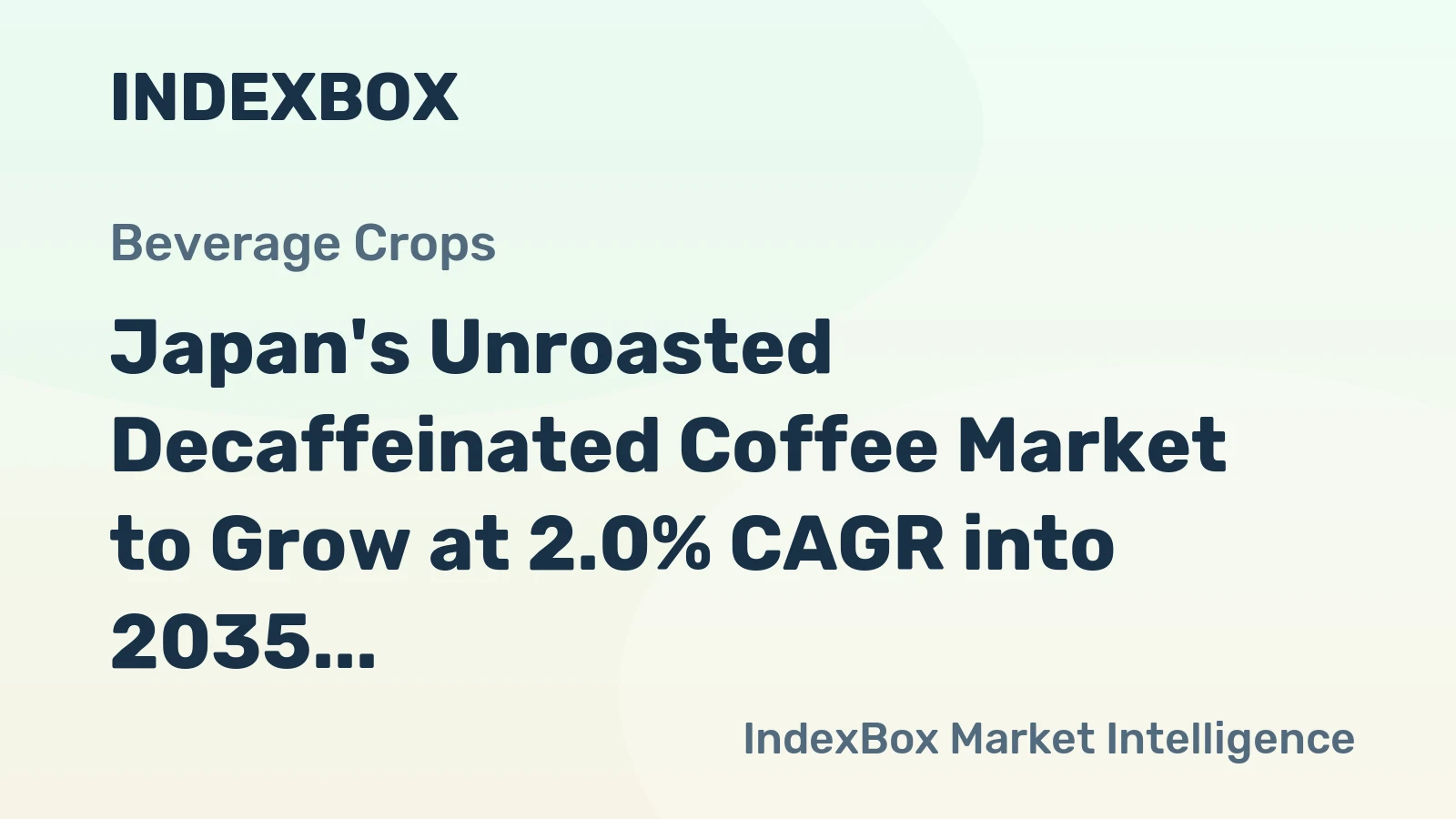Japan's Unroasted Decaffeinated Coffee Market to Grow at 2.0% CAGR into 2035