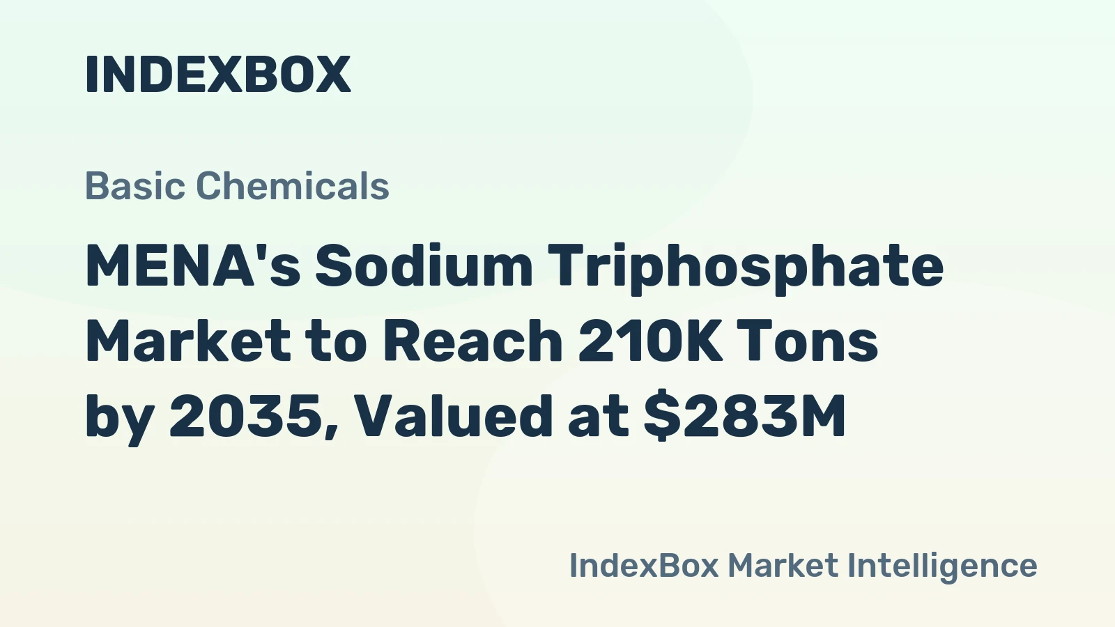 MENA's Sodium Triphosphate Market to Reach 210K Tons by 2035, Valued at $283M