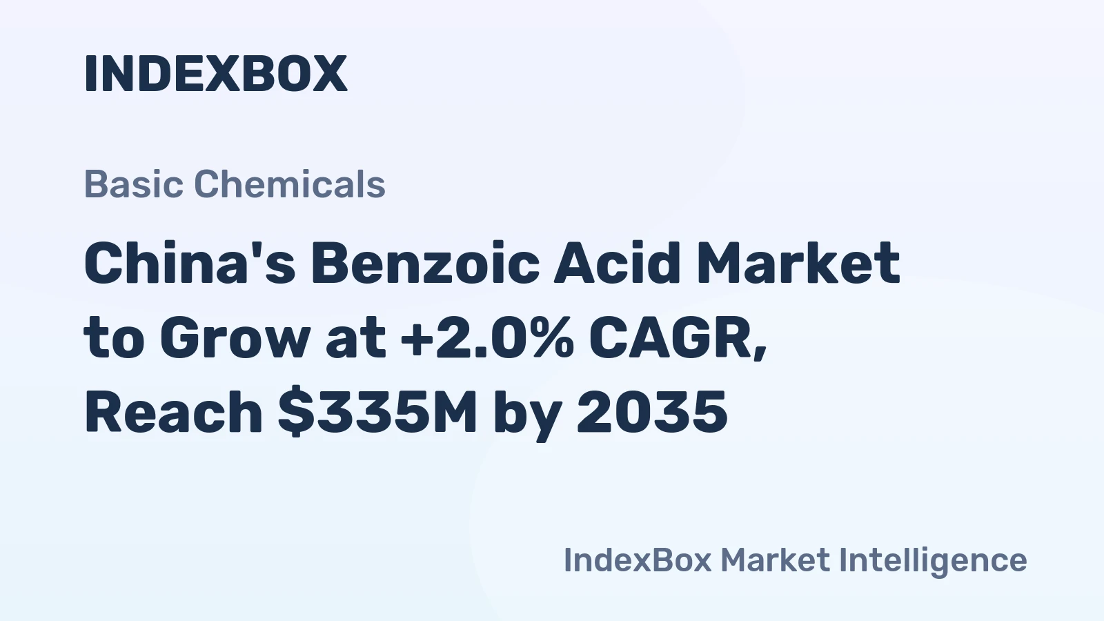 China's Benzoic Acid Market to Grow at +2.0% CAGR, Reach $335M by 2035