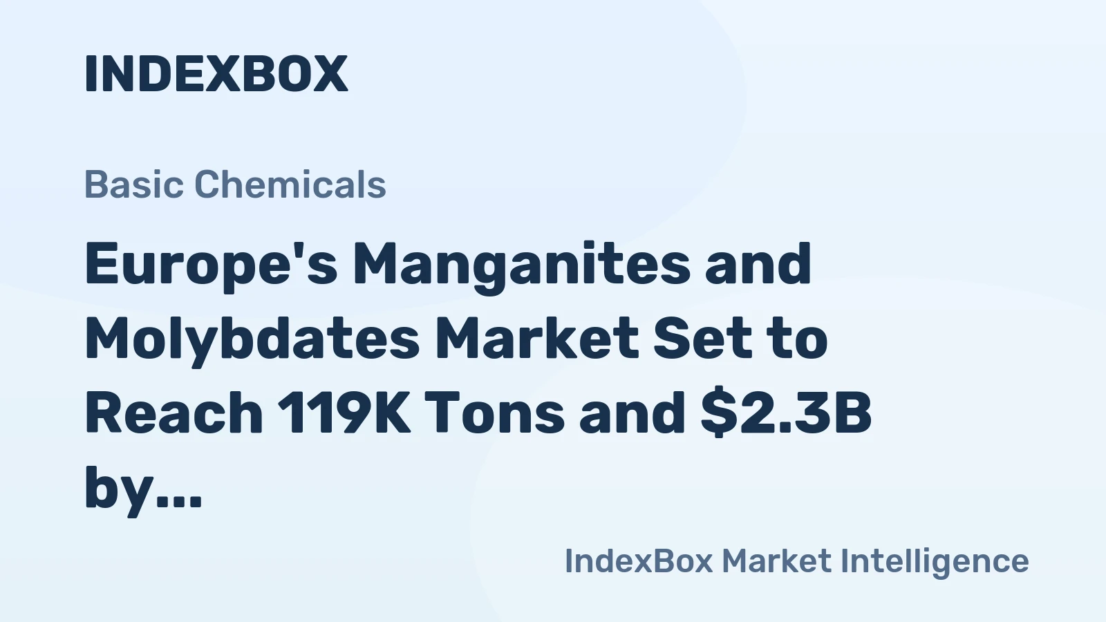 Europe's Manganites and Molybdates Market Set to Reach 119K Tons and $2.3B by 2035