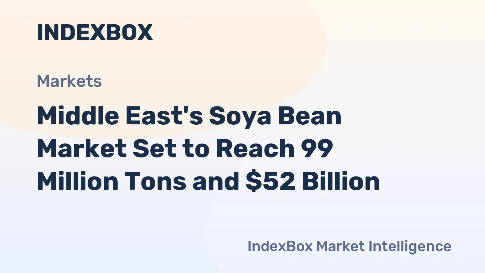 Middle East's Soya Bean Market Set to Reach 99 Million Tons and $52 Billion
