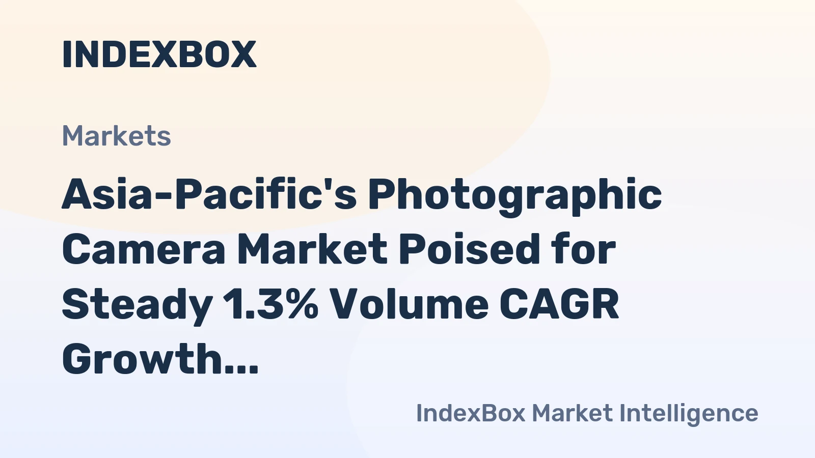Asia-Pacific's Photographic Camera Market Poised for Steady 1.3% Volume CAGR Growth Through 2035