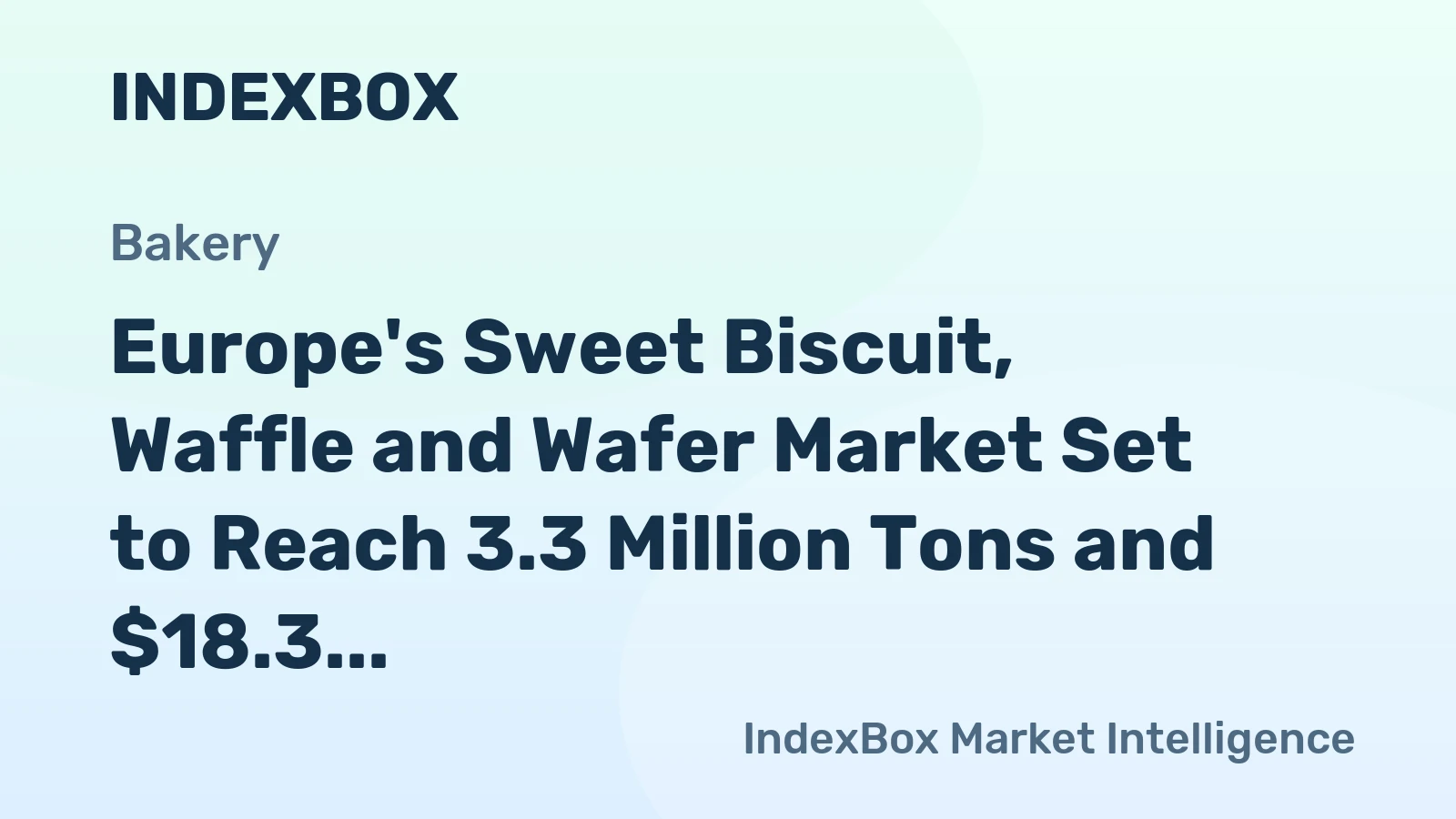 Europe's Sweet Biscuit, Waffle and Wafer Market Set to Reach 3.3 Million Tons and $18.3 Billion by 2035