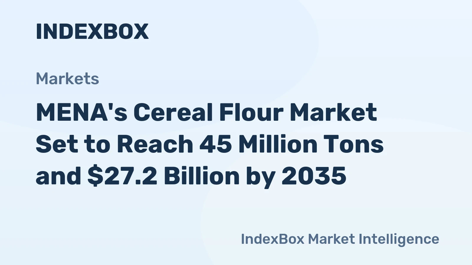 MENA's Cereal Flour Market Set to Reach 45 Million Tons and $27.2 Billion by 2035