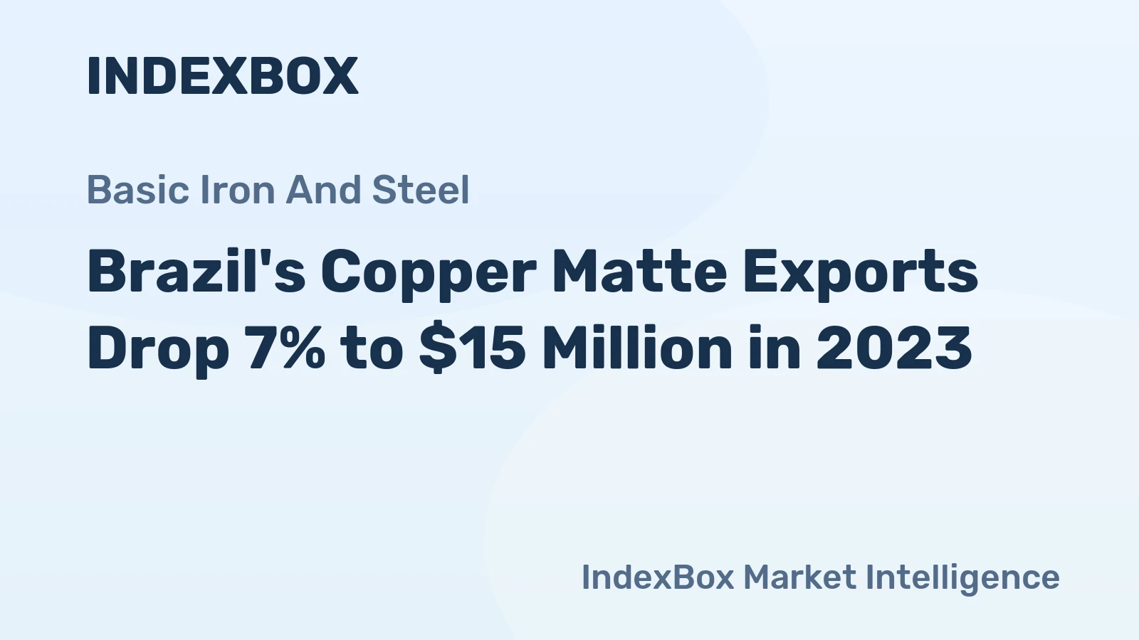 Brazil's Copper Matte Exports Drop 7% to $15 Million in 2023