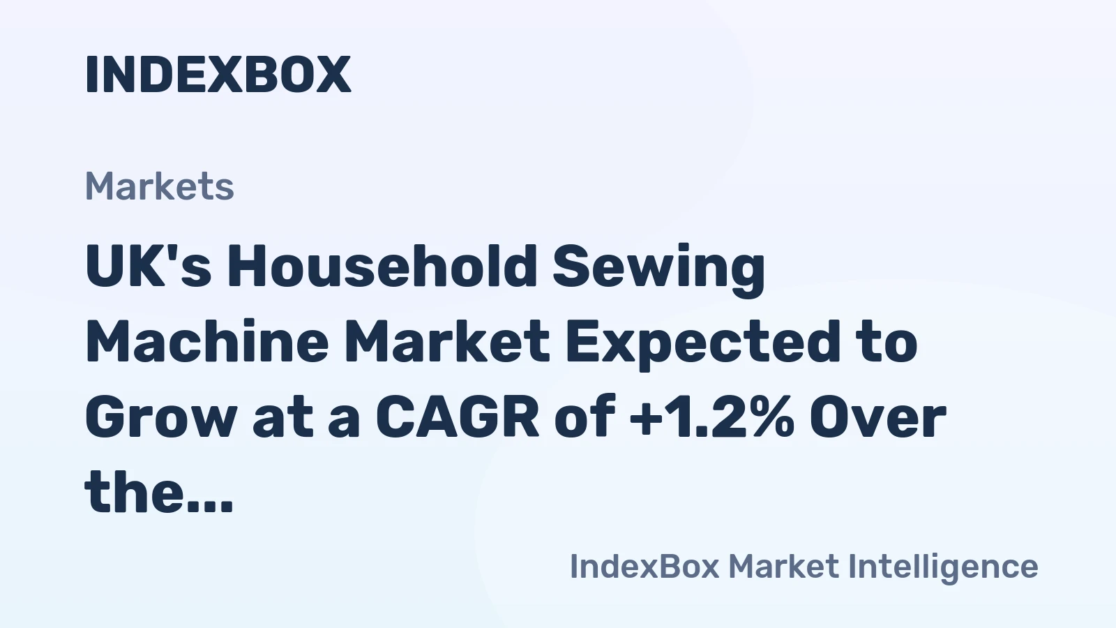 UK's Household Sewing Machine Market Expected to Grow at a CAGR of +1.2% Over the Next Decade