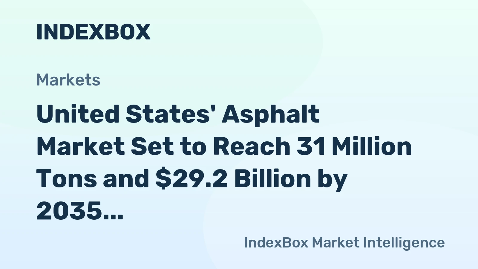 United States' Asphalt Market Set to Reach 31 Million Tons and $29.2 Billion by 2035