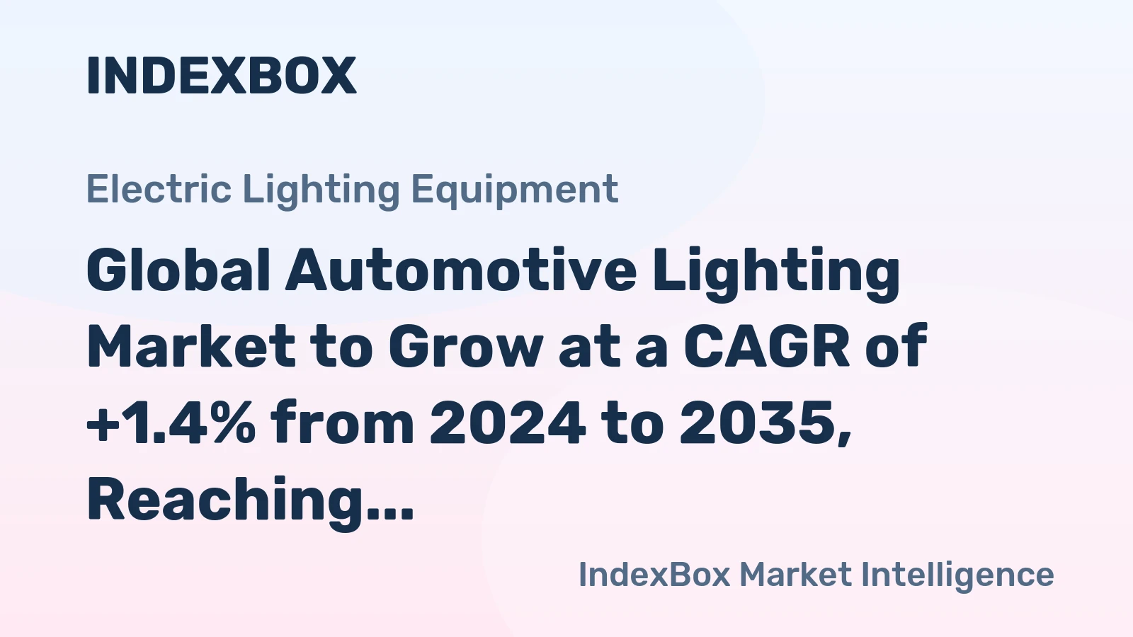 Global Automotive Lighting Market to Grow at a CAGR of +1.4% from 2024 to 2035, Reaching 4.7B Units