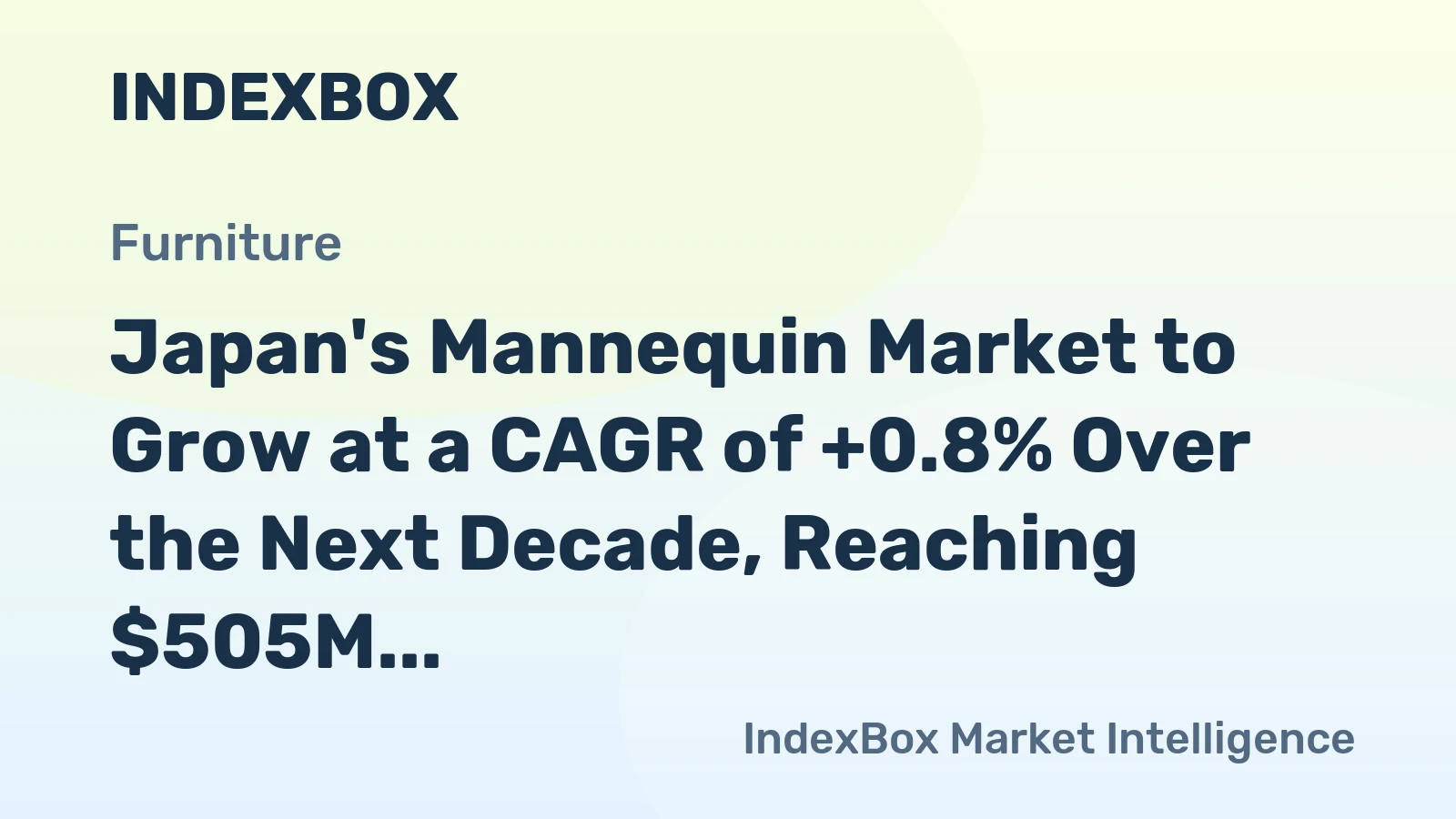 Japan's Mannequin Market to Grow at a CAGR of +0.8% Over the Next Decade, Reaching $505M by 2035